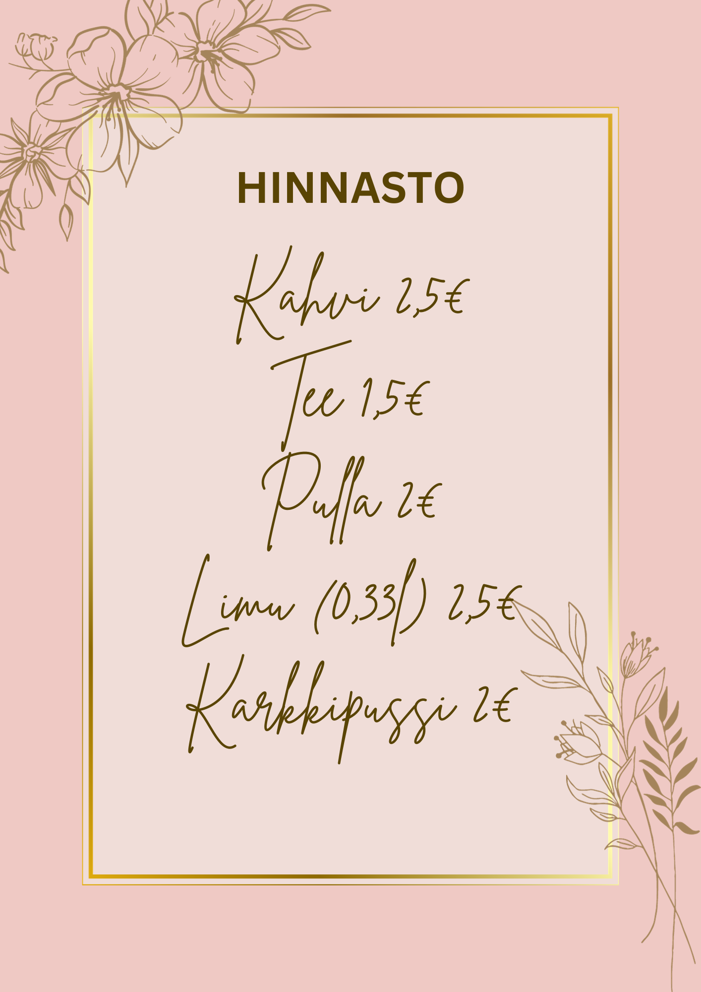 Kahviohinnasto - Tasker